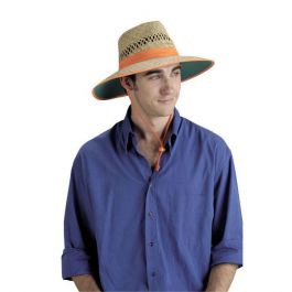 Wide-Brimmed Orange Straw Hat | Elliotts Australia