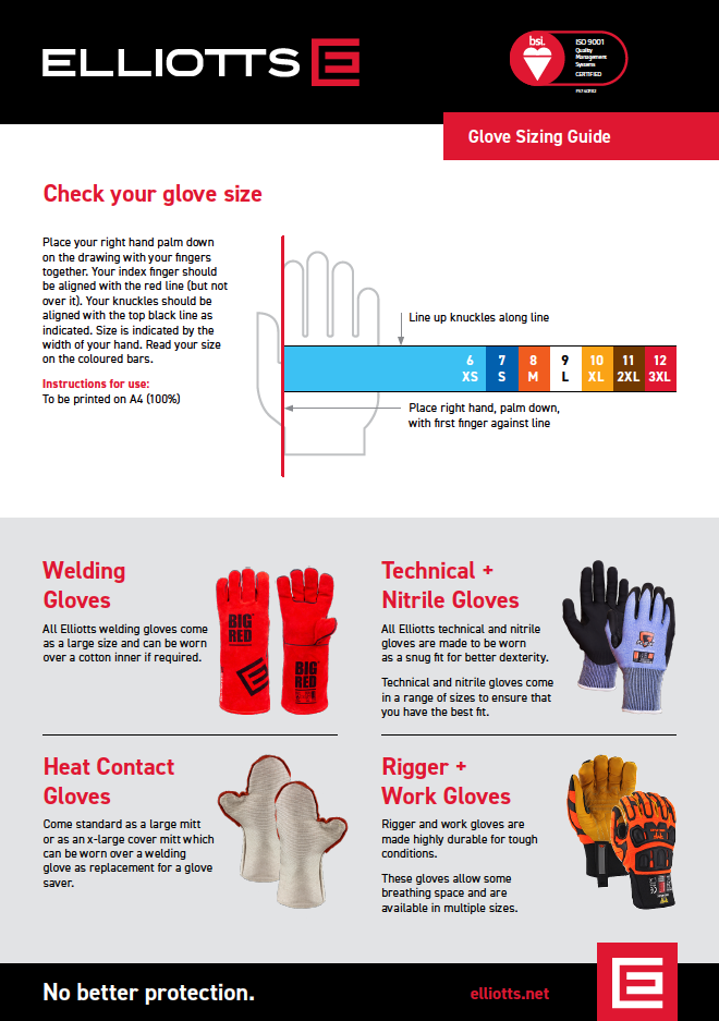 Work Safety Clothing & Gear - Sizing Guides | Elliotts Australia ...